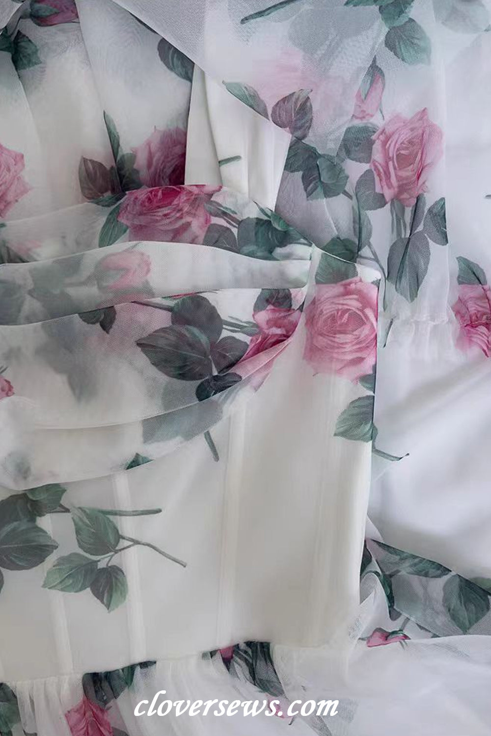 Square Neck Sleeveless Charming Floral Printed A-line Spring Dresses ...